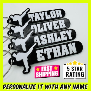Personalized Karate Name Tag, Karate Bag Name, Custom Karate Keychain ...