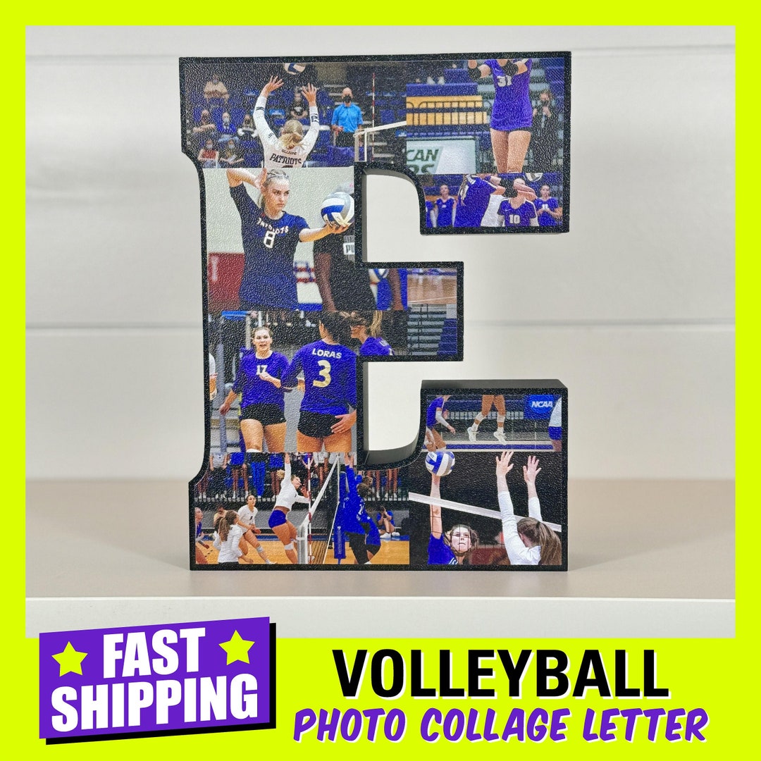 Personalized Freestanding Volleyball Photo Collage Letter, Volleyball ...