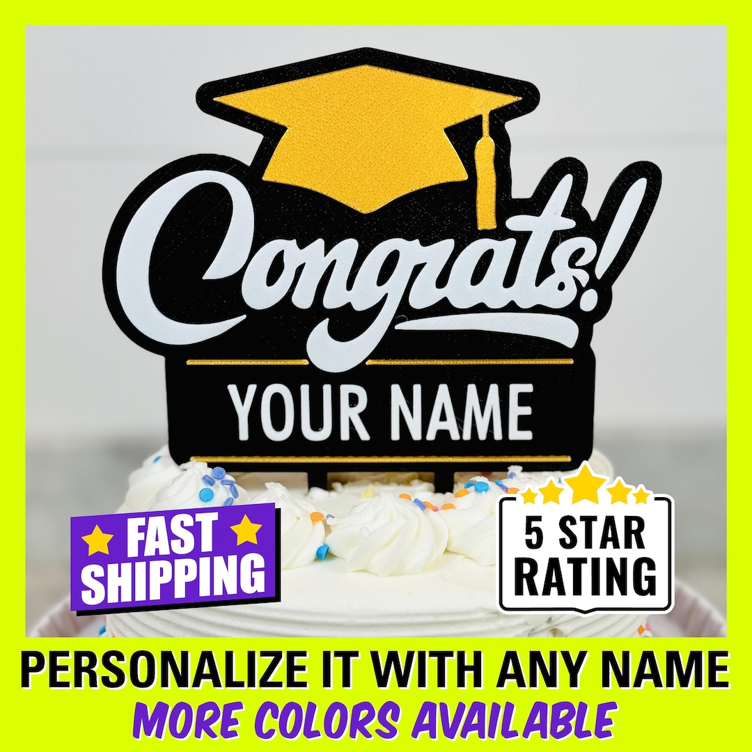 Personalized Graduation Cake Topper, Custom Graduation Cake Decor ...