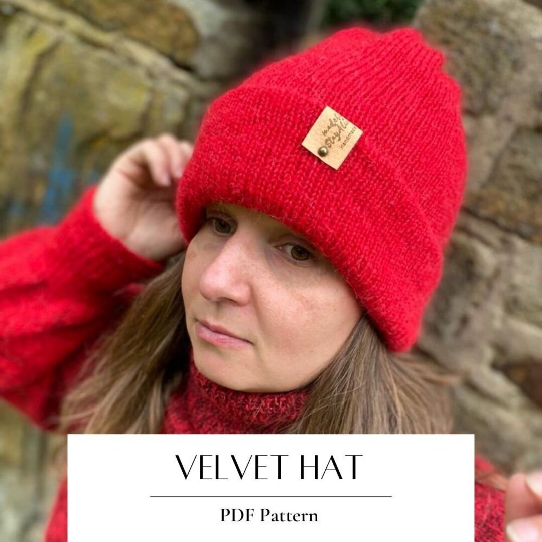 PDF Pattern/wzór Knitting Velvet Hat - Etsy