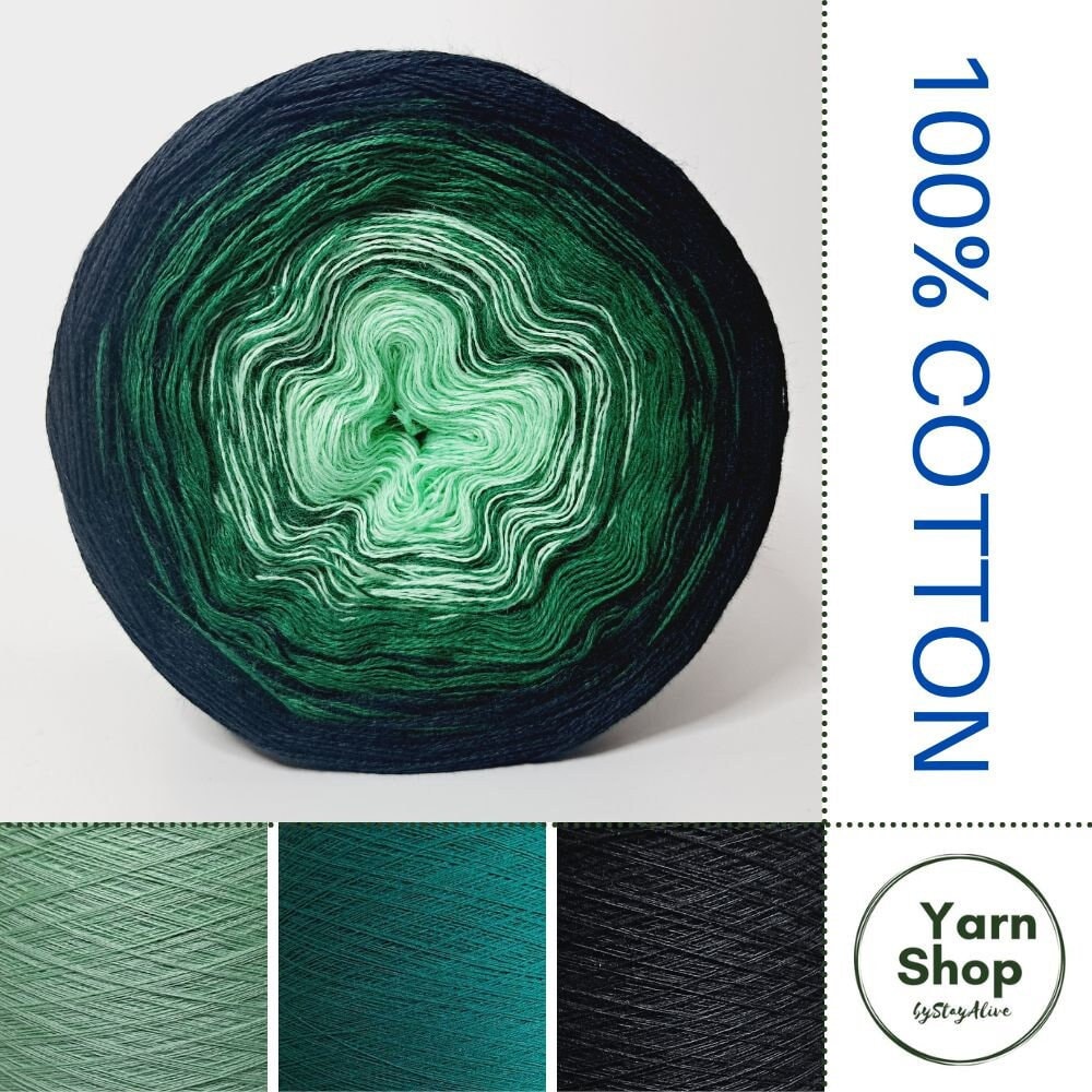 Gradient 100% Cotton Ombre Yarn Cake 66-83-7 - Etsy