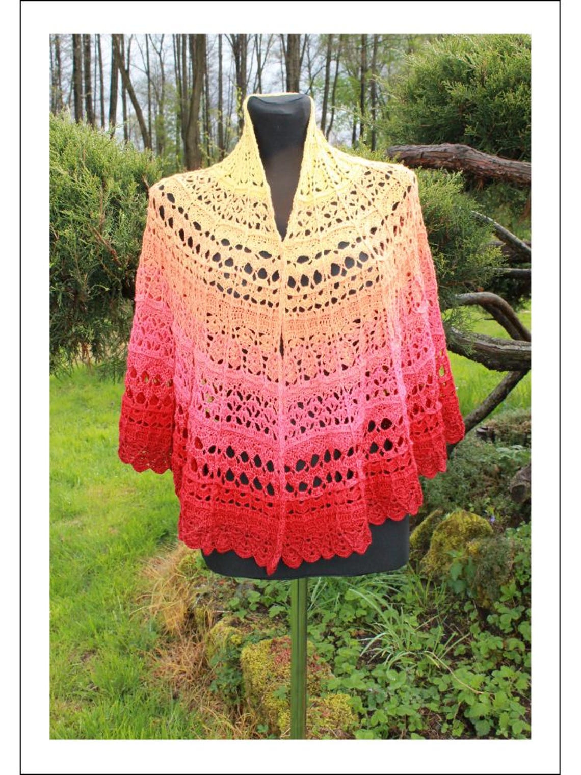 Crochet Pattern Sunset Shawl - Etsy