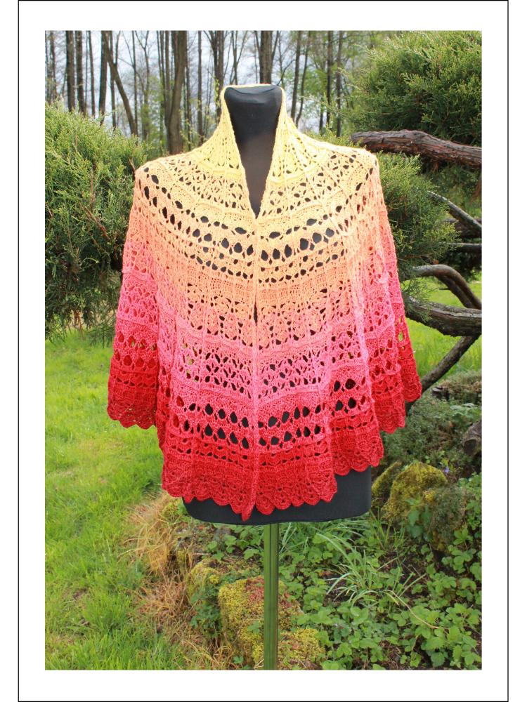 Crochet Pattern Sunset Shawl - Etsy
