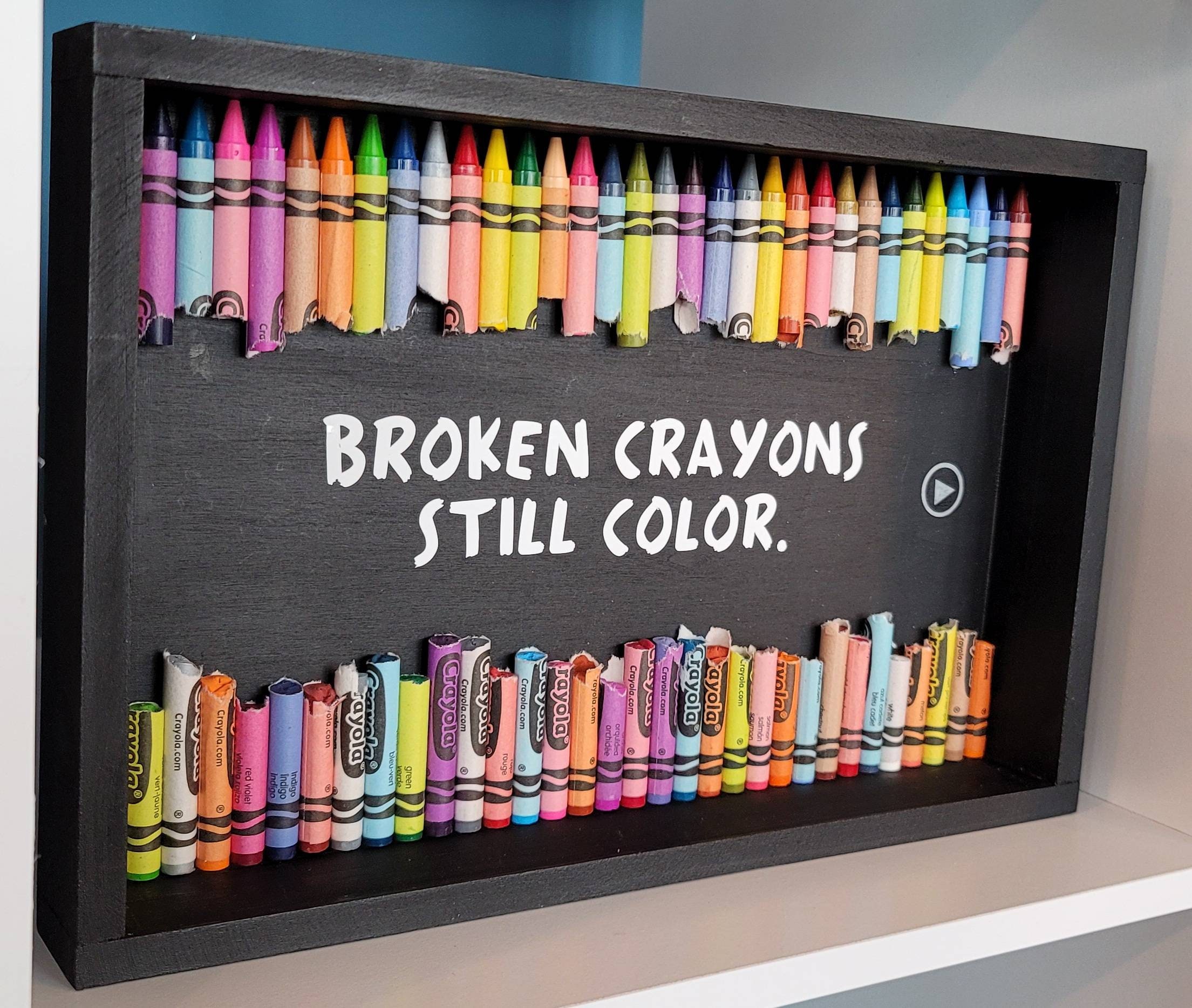 Broken Crayons Still Color Shadow Box Art With Recorded Message - Etsy