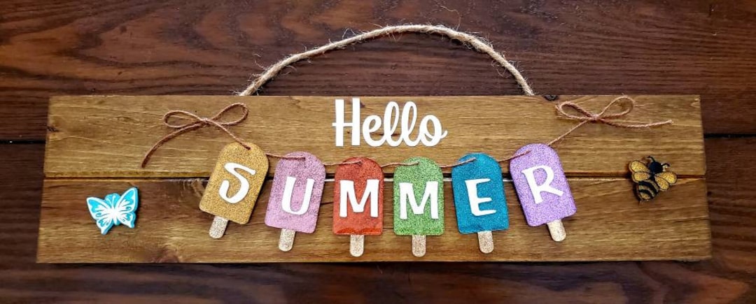 Summer Sign Custom Wood Hello Summer Sign Handmade Hello Summer Wall ...