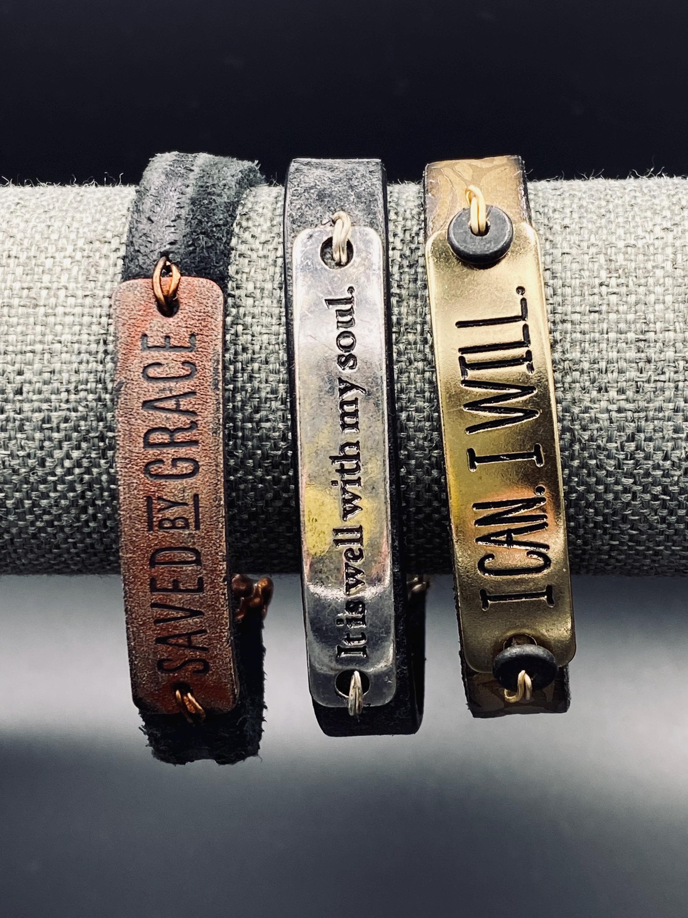 Inspirational Motivational Jewelry Leather Adjustable Bracelet Gift for ...