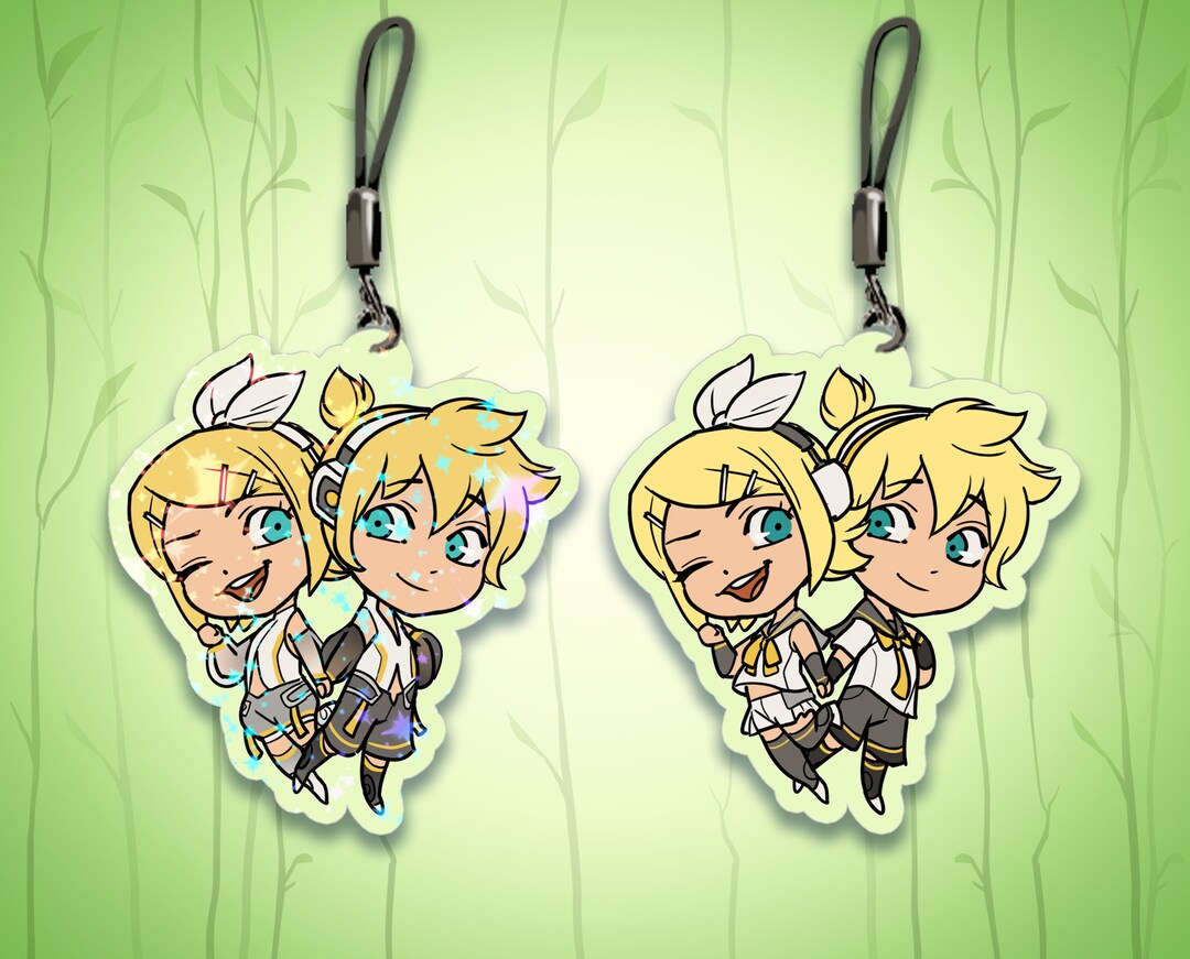 Vocaloid Holographic Rin Len Charm Keychains - Etsy