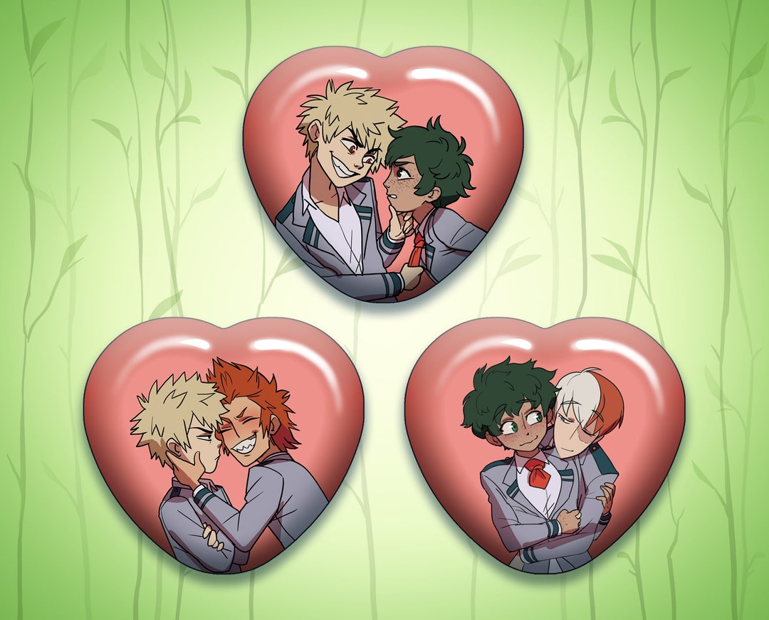 MHA Heart Shipping Pin Buttons - Etsy