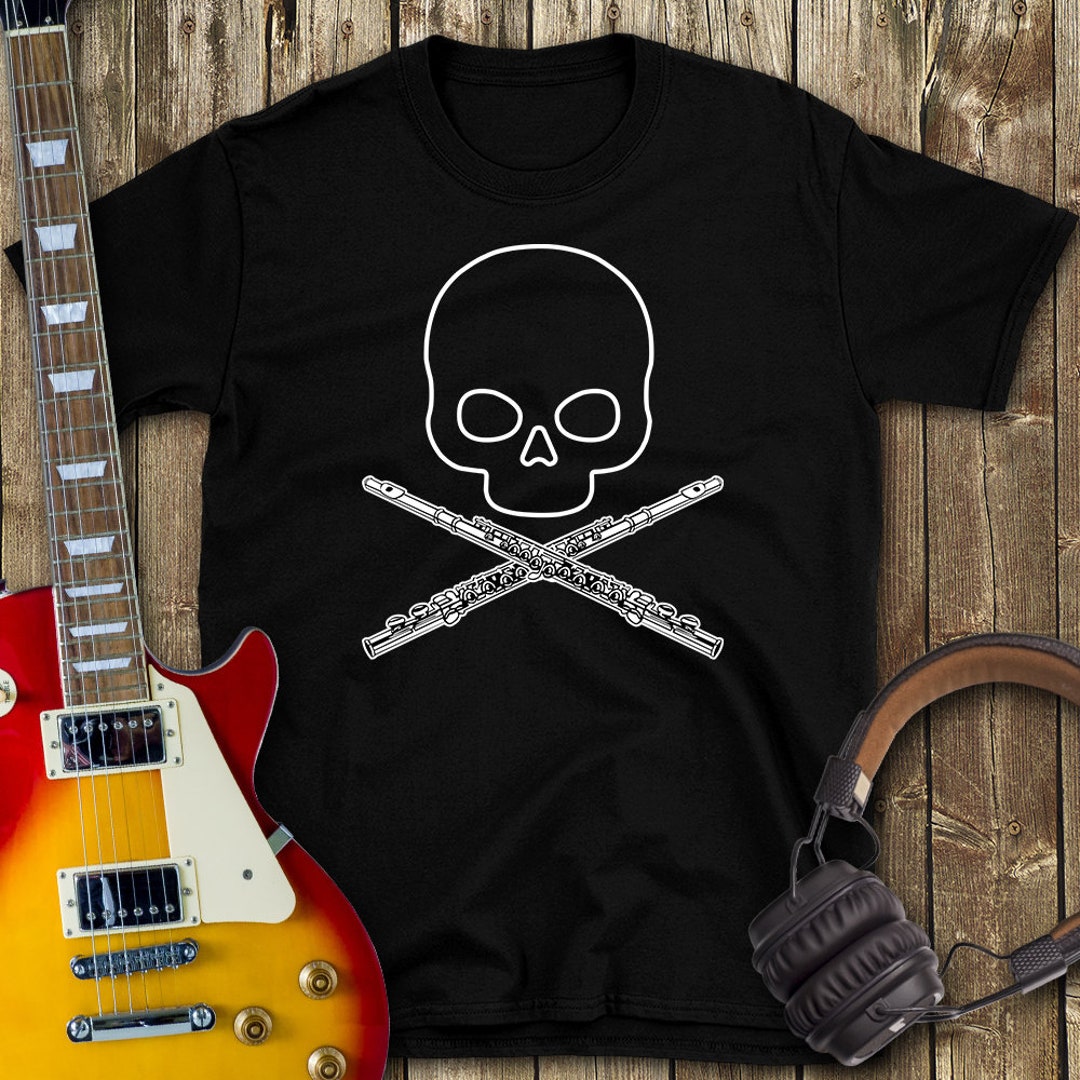 Flute Shirt, Flute Gift, Flute Skull, Flutist Shirt, Flute T-shirt ...
