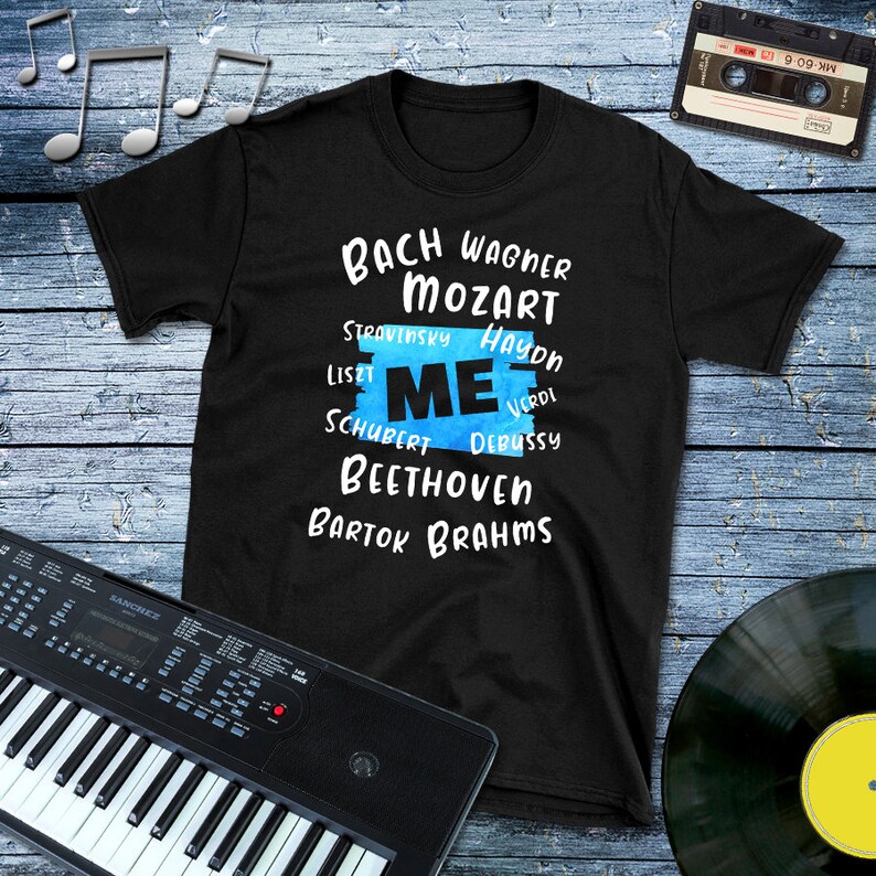 Classical Music T-shirt Bach, Wagner, Mozart, Stravinsky, Haydn, Liszt ...