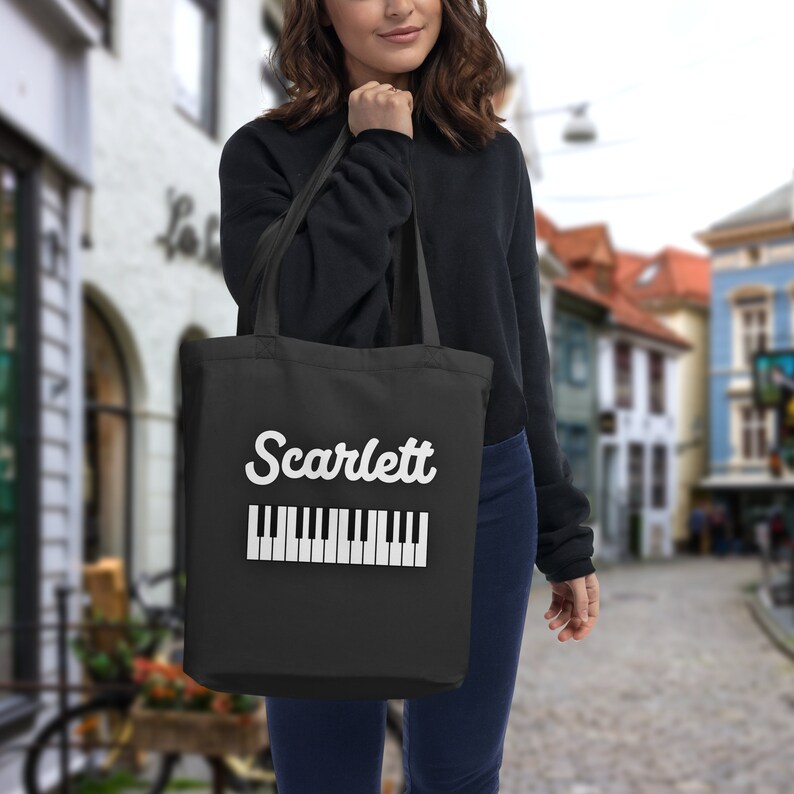 Personalized Piano Tote Bag, Custom Piano Tote Bag, Pianist Gift, Piano ...
