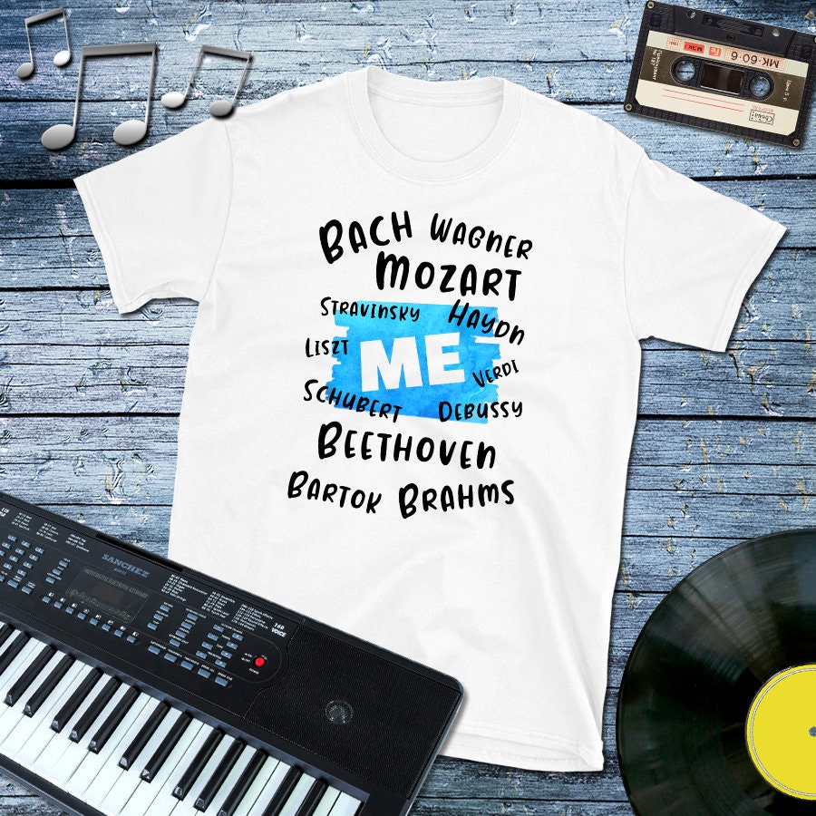 Classical Music T-shirt Bach, Wagner, Mozart, Stravinsky, Haydn, Liszt ...