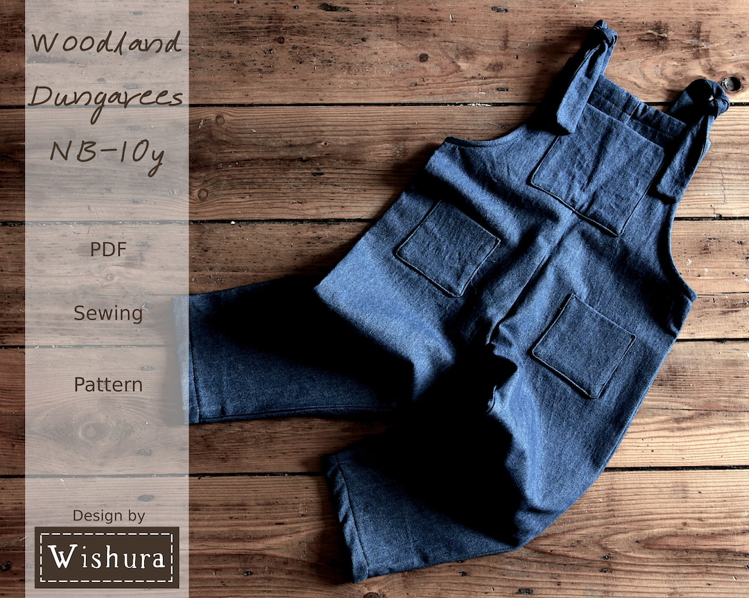 Kids Overalls Sewing Pattern PDF With Step-by-step Tutorial, Sizes Nb ...