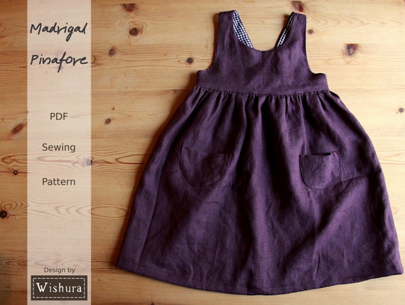 Girls Pinafore Sewing Pattern PDF tutorial with step-by-step | Etsy