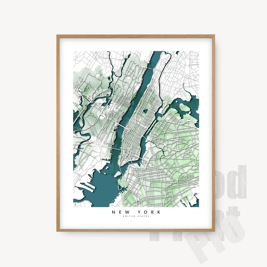 NEW YORK City Map Digital Download, Poster Wall Art Decor, Artwork ...