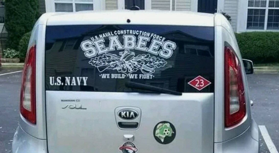 US Navy Seabee SCW Seabee Combat Warfare arch decal | Etsy