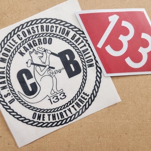 NMCB 133 Navy Seabees Battalion 133 Window or Tailgate Vinyl Decal 8 ...