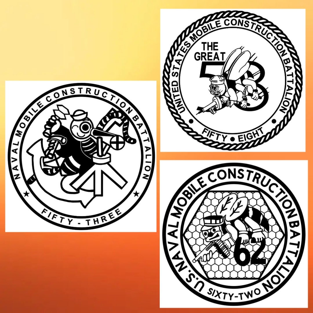 US Navy Seabees Vinyl Decal: NMCB 53, 58, 62 Logos - Etsy
