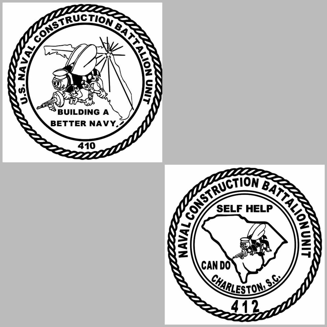 CBU 410 CBU 412 US Navy Seabees Battalions Vinyl Decals Various Sizes ...
