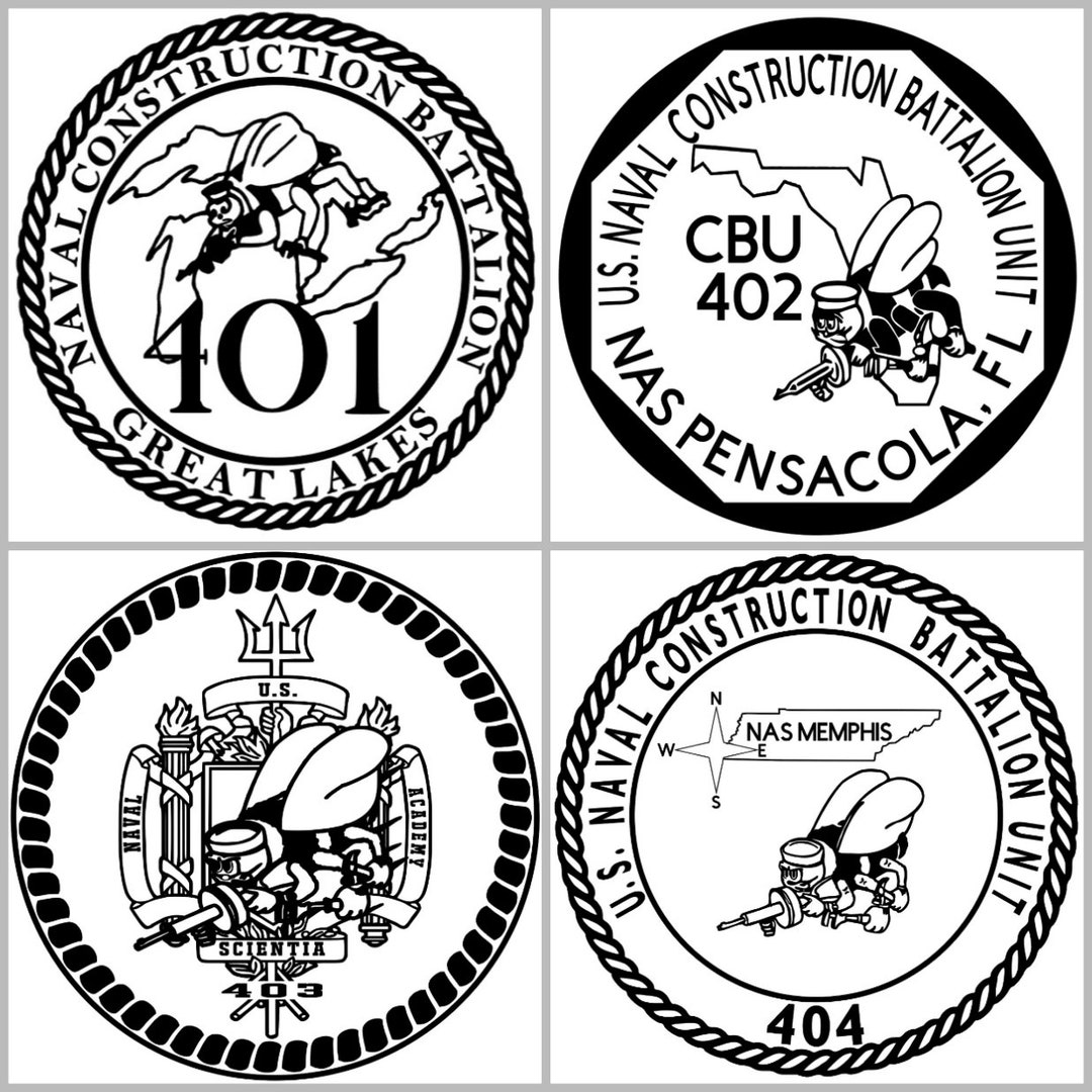 CBU 401 402 403 404 US Navy Seabees Battalions Vinyl Decals Various ...