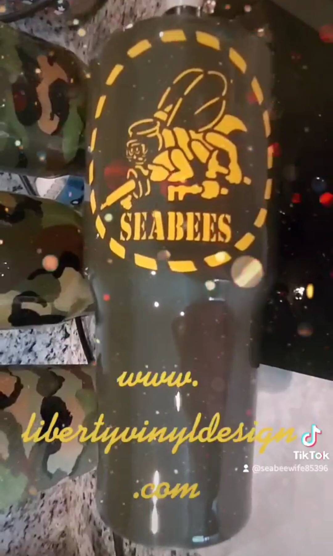 US Navy Seabees Customizable Travel Tumbler Military Veteran Gift With ...