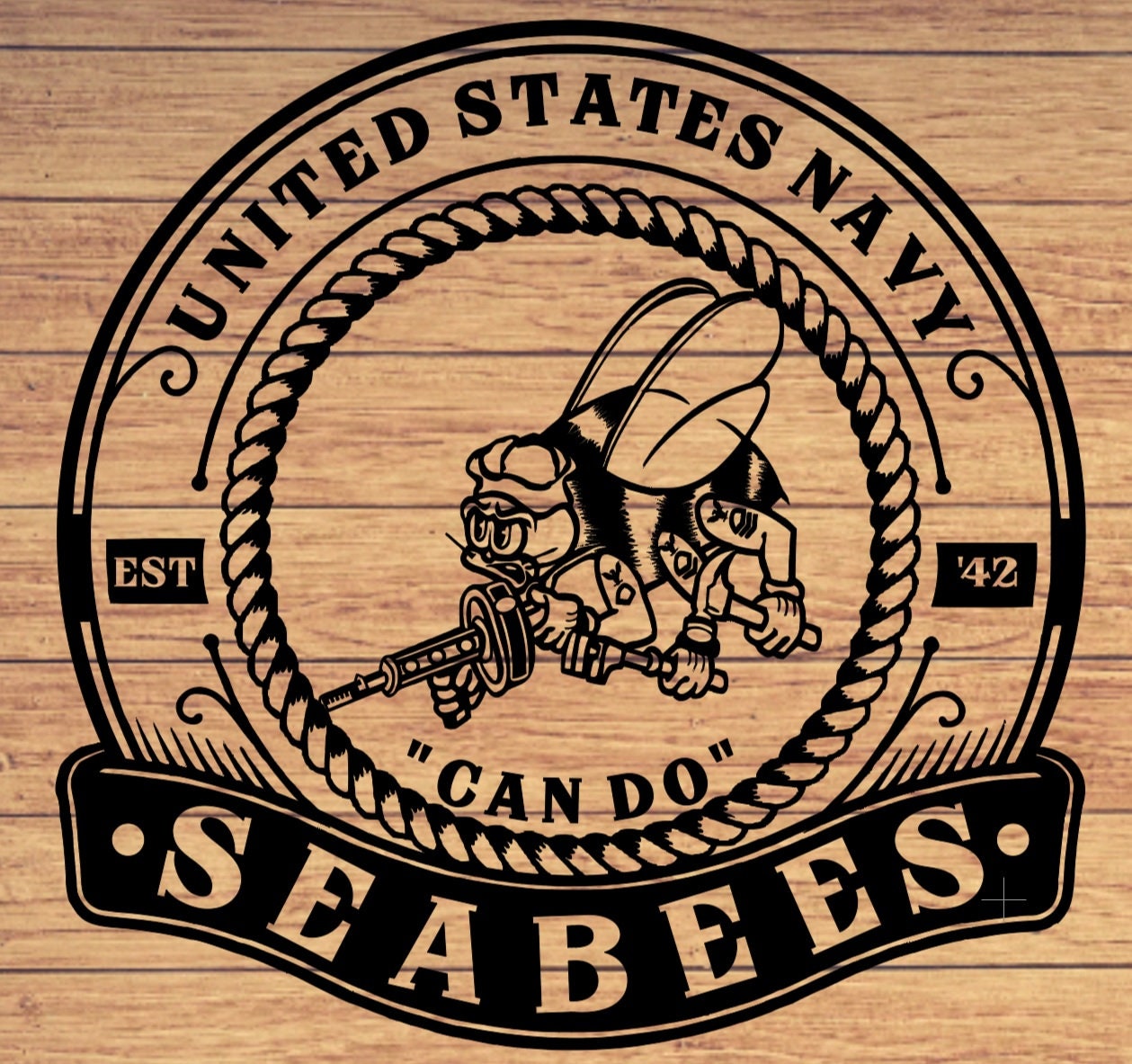 Custom Vintage US Navy Seabee Design Vinyl Decal by Liberty Vinyl ...