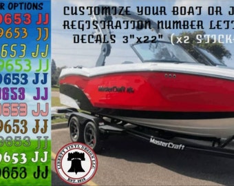 BOAT Registration Number Decals Custom Boat Vinyl Personalized Sticker ...