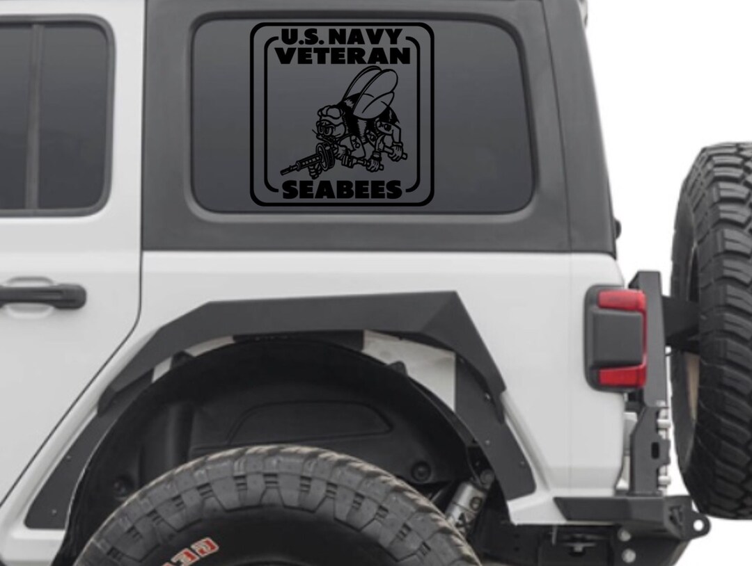 Custom Square US Navy Seabee Design Vinyl Decal by Liberty Vinyl Design ...