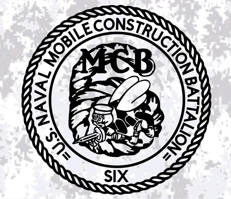 MCB6, or MCB9 Naval Construction Battalion - US Navy Seabees Vinyl ...