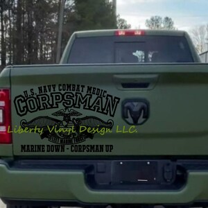 Corpsman FMF Fleet Marine Force Combat Medic Arch Car or Truck Decal ...