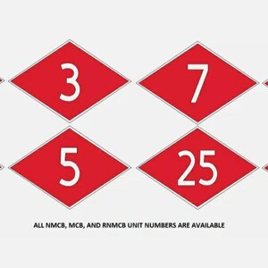 US Navy Seabees BEEP Decal (set of 2) - Red on White Layered Vinyl - Etsy