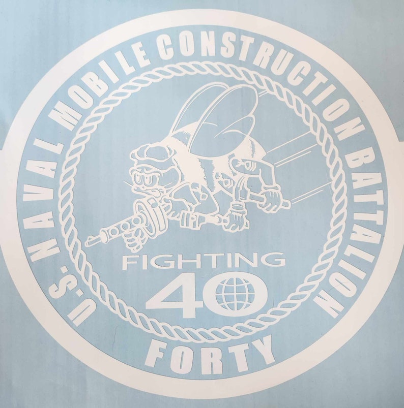 NMCB 40 Navy Seabees Battalion Forty Window or Tailgate Vinyl Decal 8 ...