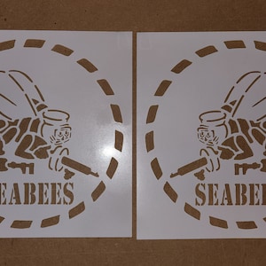 US Navy Seabees Can Do REUSABLE Stencil Set of 2 - 8" 11200.1B Paint ...