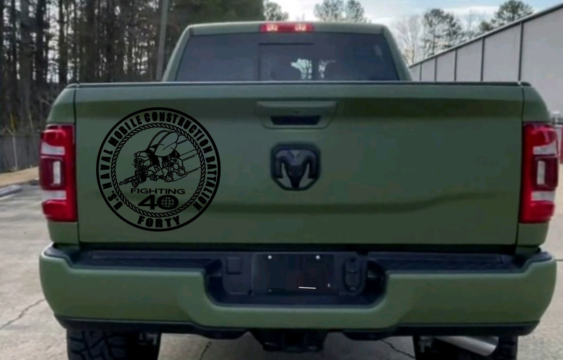 NMCB 40 Navy Seabees Battalion Forty Window or Tailgate Vinyl Decal 8 ...