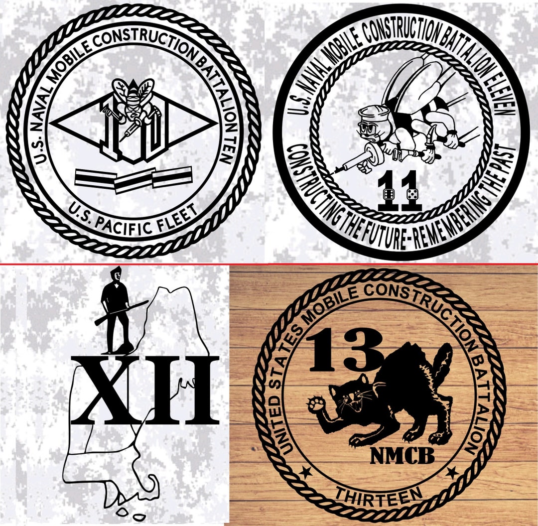 NMCB 10, 11, and 12 RNMCB 13 US Navy Seabees Battalions Window or ...