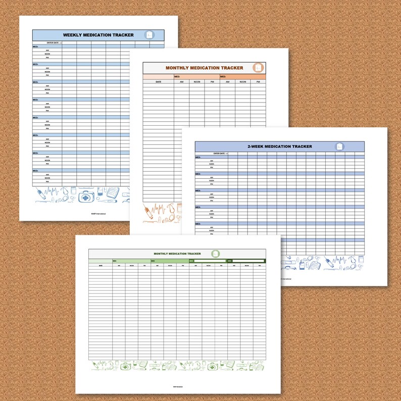 Printable Medication Tracker, Weekly Monthly Checklist (PDF) - Etsy