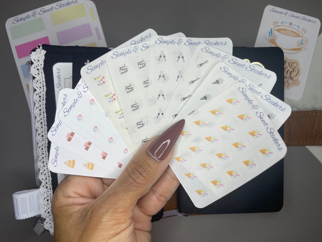 Mini Celebration Icon Stickers for Planner - Etsy