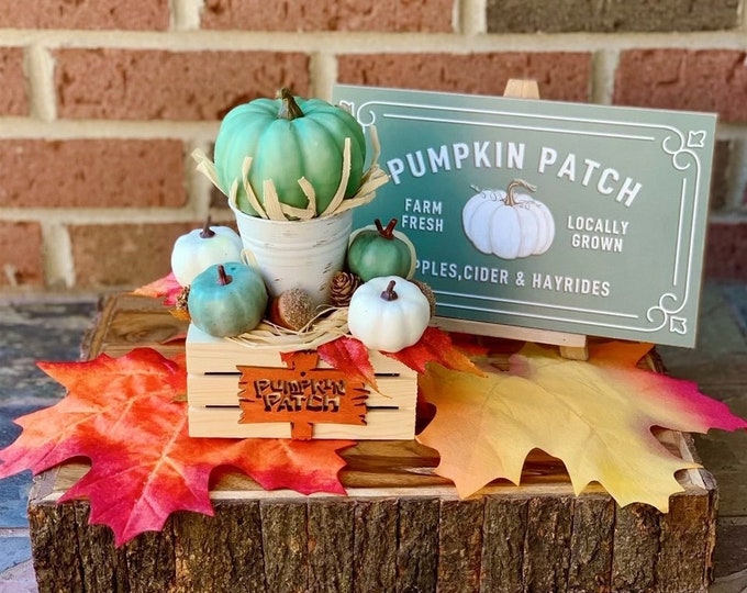 Pumpkin Patch Decor, Mini Pumpkin Patch, Tiered Tray Pumpkin Patch ...