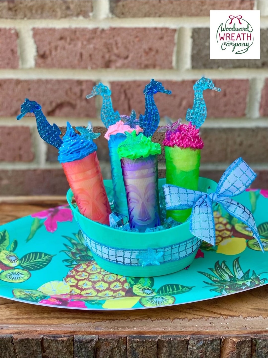 Mini Tiki Drink Bucket, Mini Tiki Drinks, Seahorse Drinks, Faux Summer ...