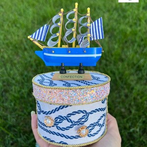 Ship Decorative Box, Nautical Box, Sailing Knot Box, Sailing Knot Decor ...