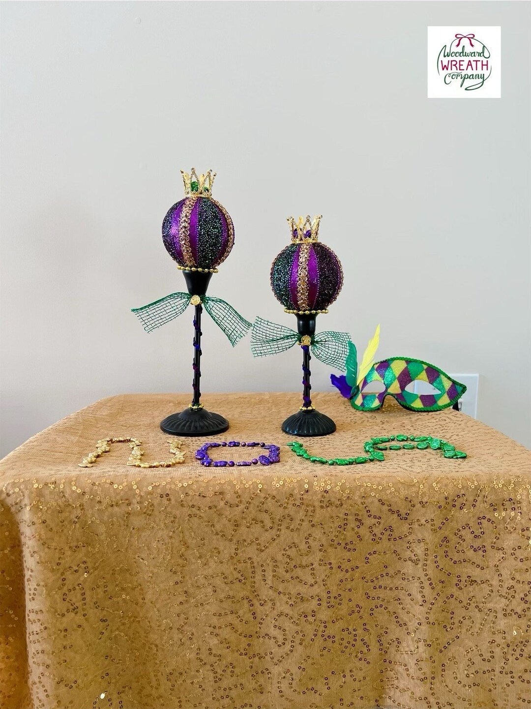 Mardi Gras Scepter Set, Mardi Gras Candleholder Decor, Mardi Gras King ...