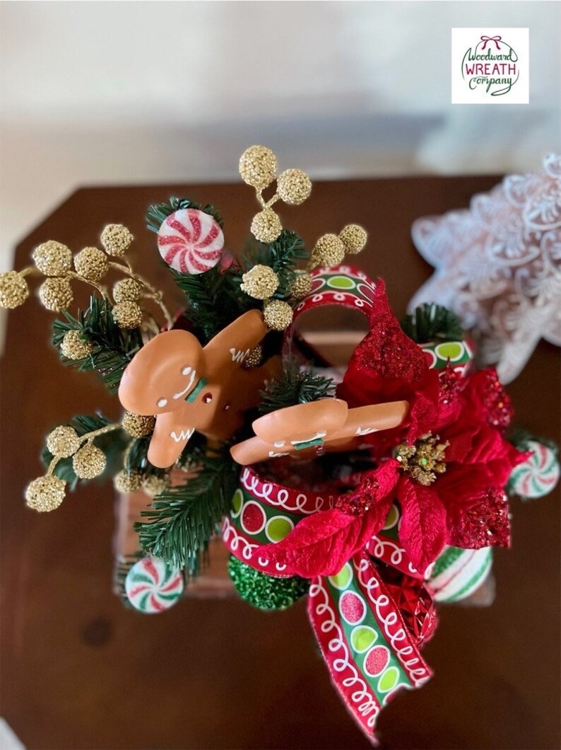 Gingerbread Sled Centerpiece Sled With Gingerbread Men - Etsy