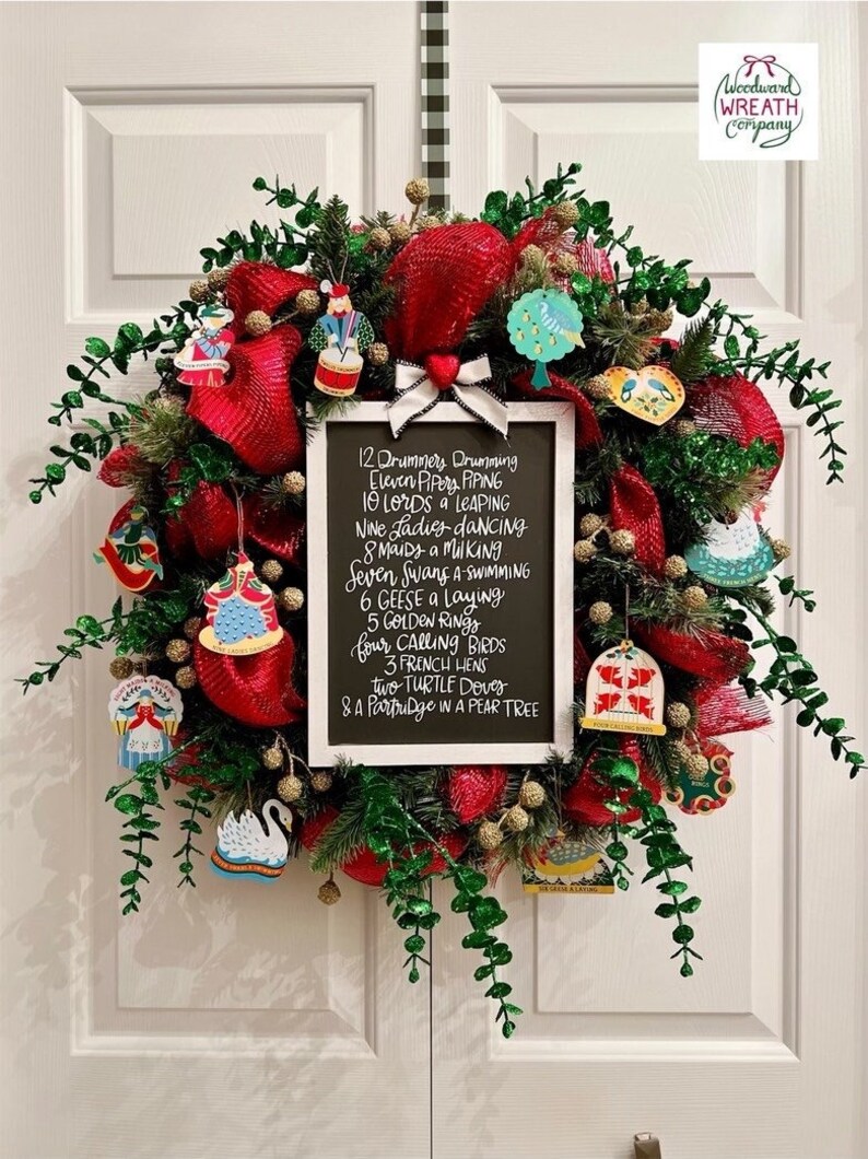 12 Days of Christmas Wreath Twelve Days of Christmas Wreath - Etsy