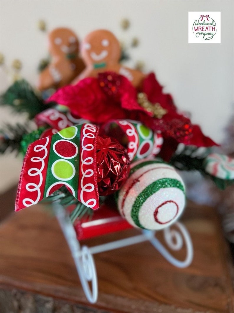 Gingerbread Sled Centerpiece Sled With Gingerbread Men - Etsy