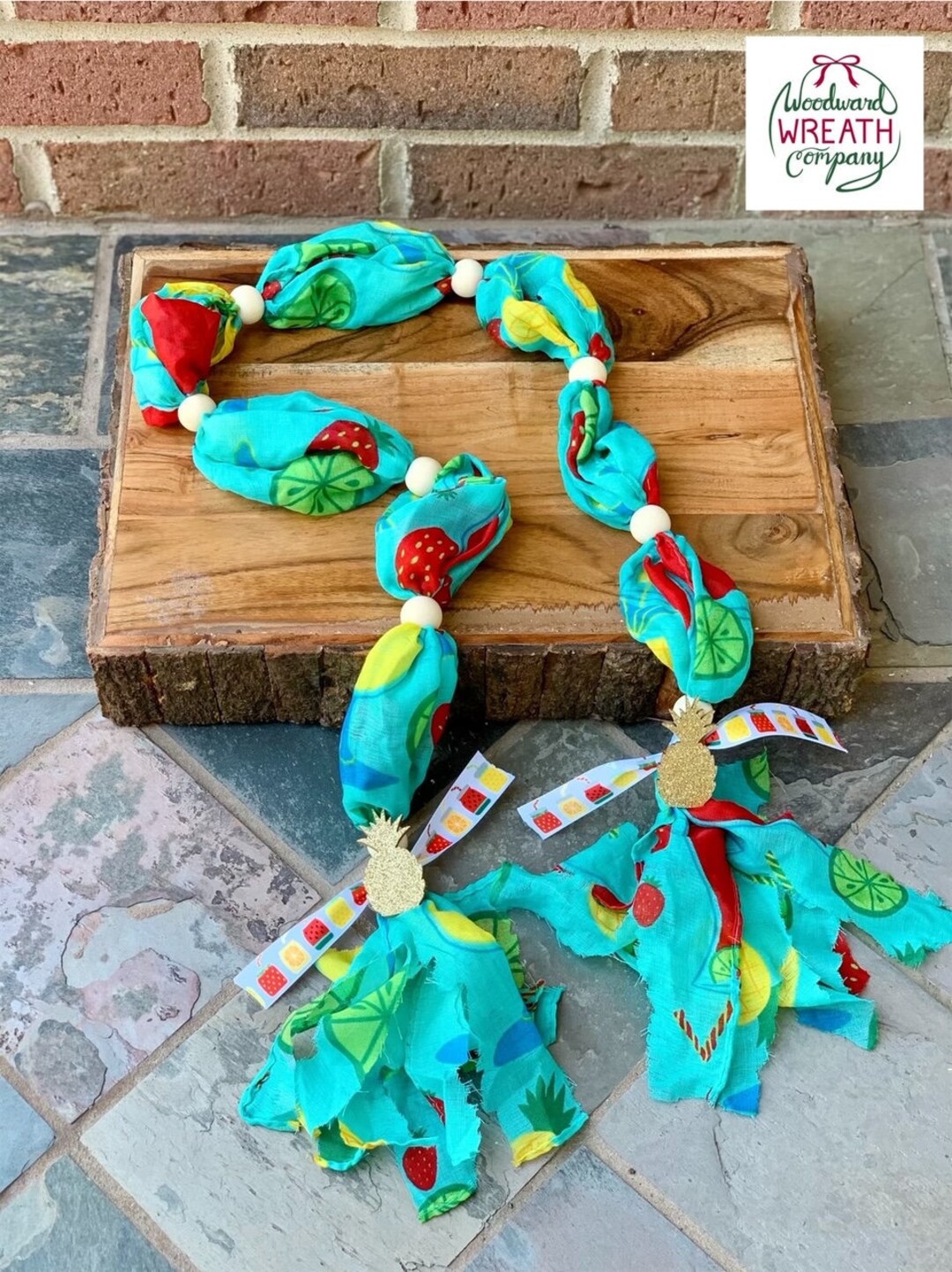 Fruit Scarf Garland: Summer Tiered Tray Decor, Pineapple Accent - Etsy