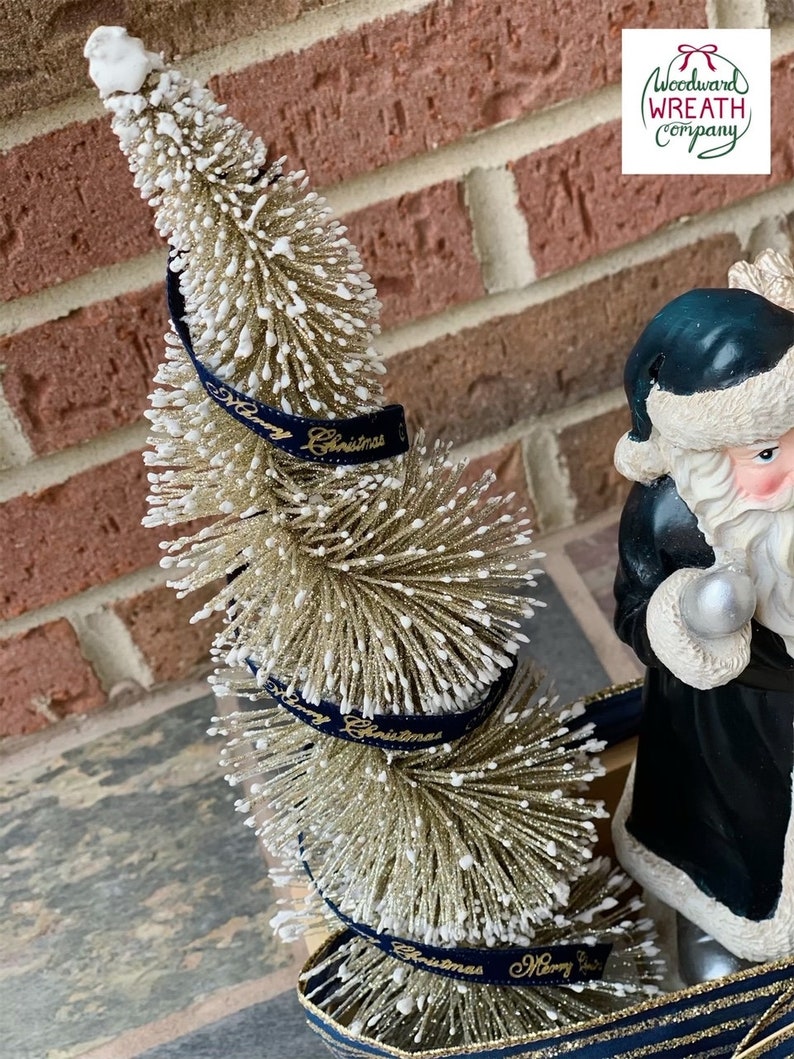 Gold and Navy Blue Santa Centerpiece Santa Centerpiece Glam - Etsy