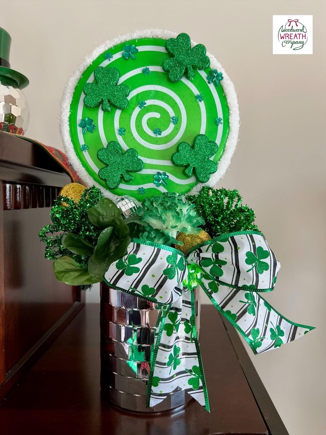 Disco St Patrick's Day Lollipop Centerpiece Shamrock Arrangement - Etsy