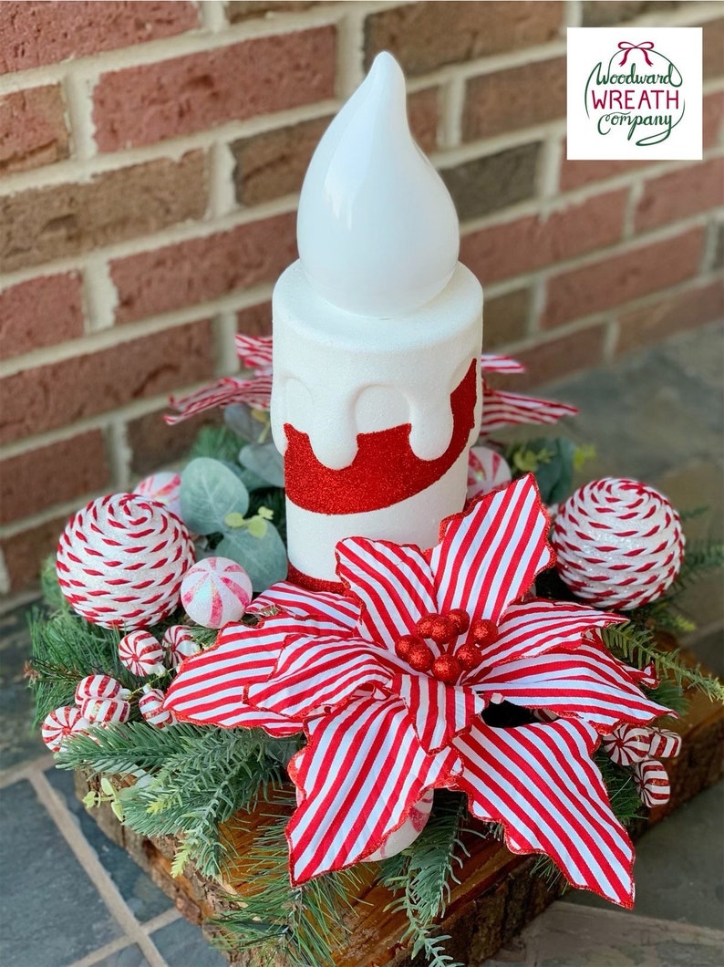 Peppermint LED Candle Candy Candle Battery Operated Candy - Etsy