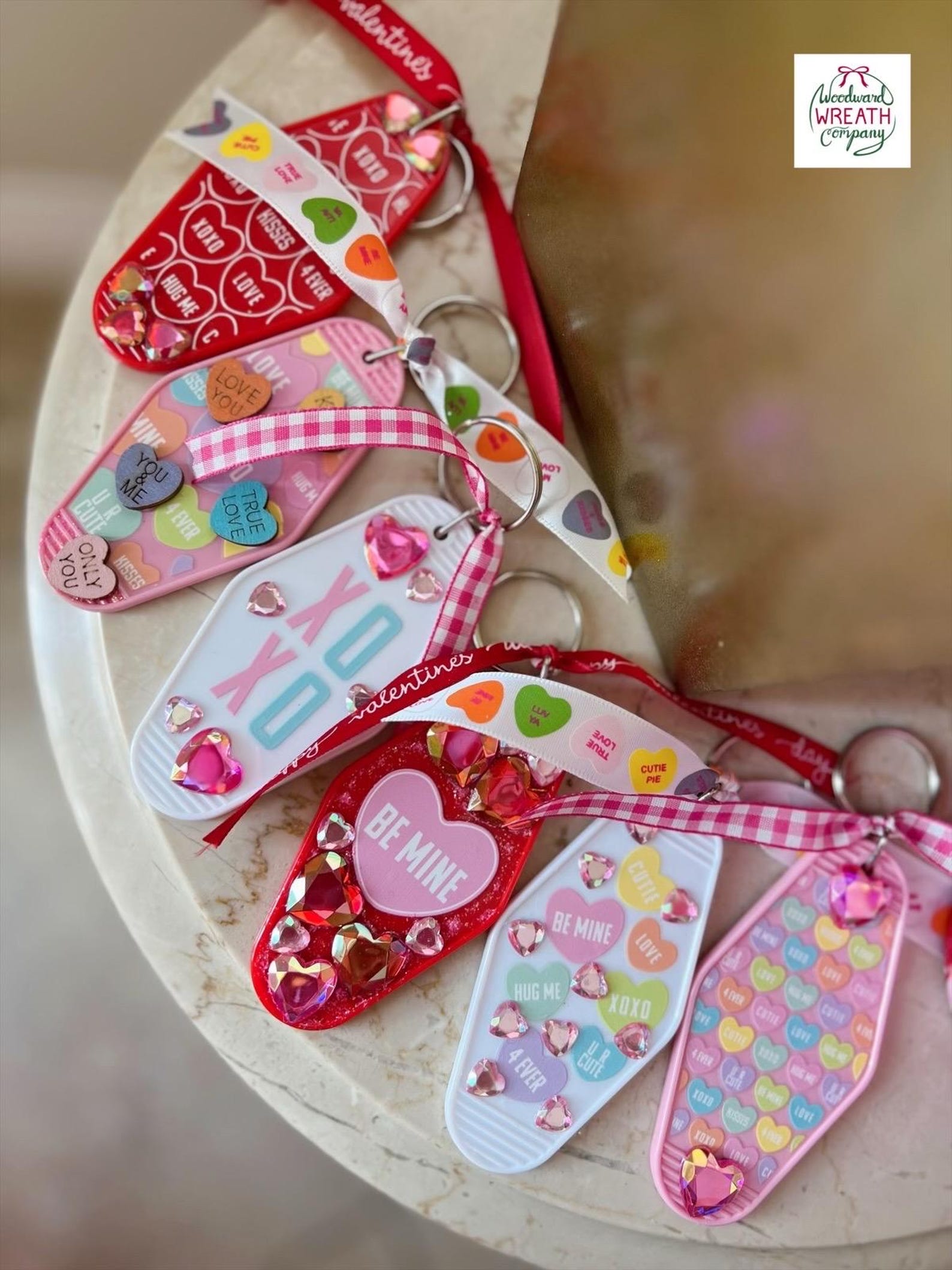 Valentines Motel Keychain Ornament: Candy Hearts, Rhinestones - Etsy