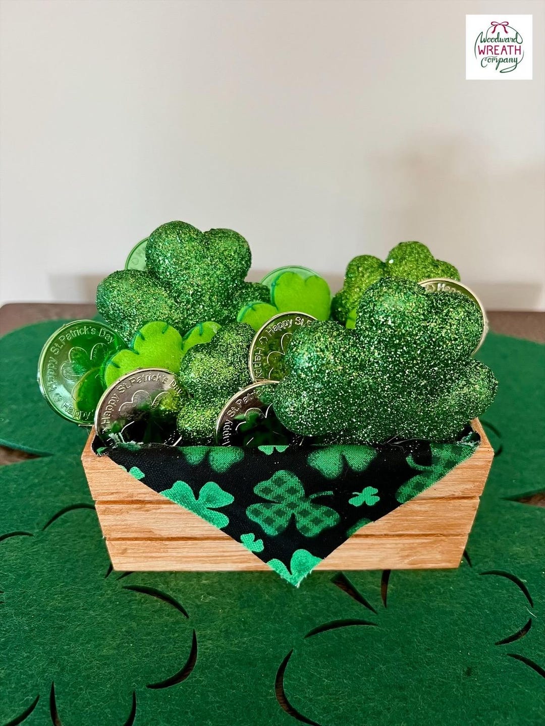 St Patricks Day Shamrock Gold Coin Crate Tiered Tray Decor - Etsy